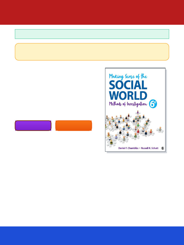 Making Sense of the Social World: Methods of Investigation Daniel F ...