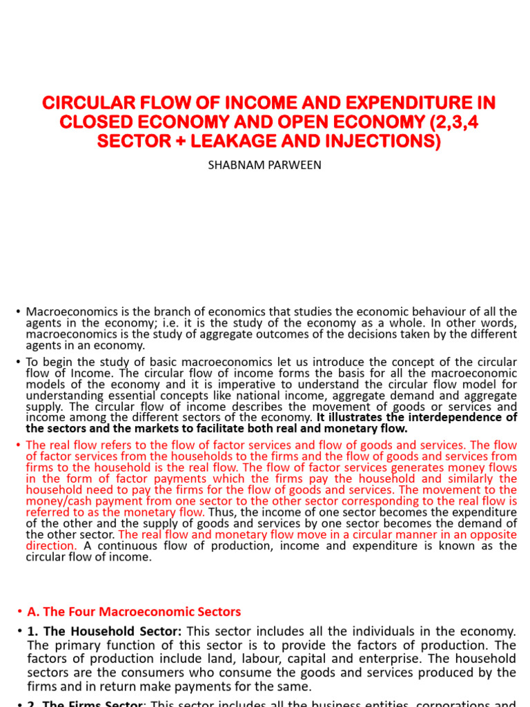 Circular Flow of Income and Expenditure in Closed | PDF | Income ...