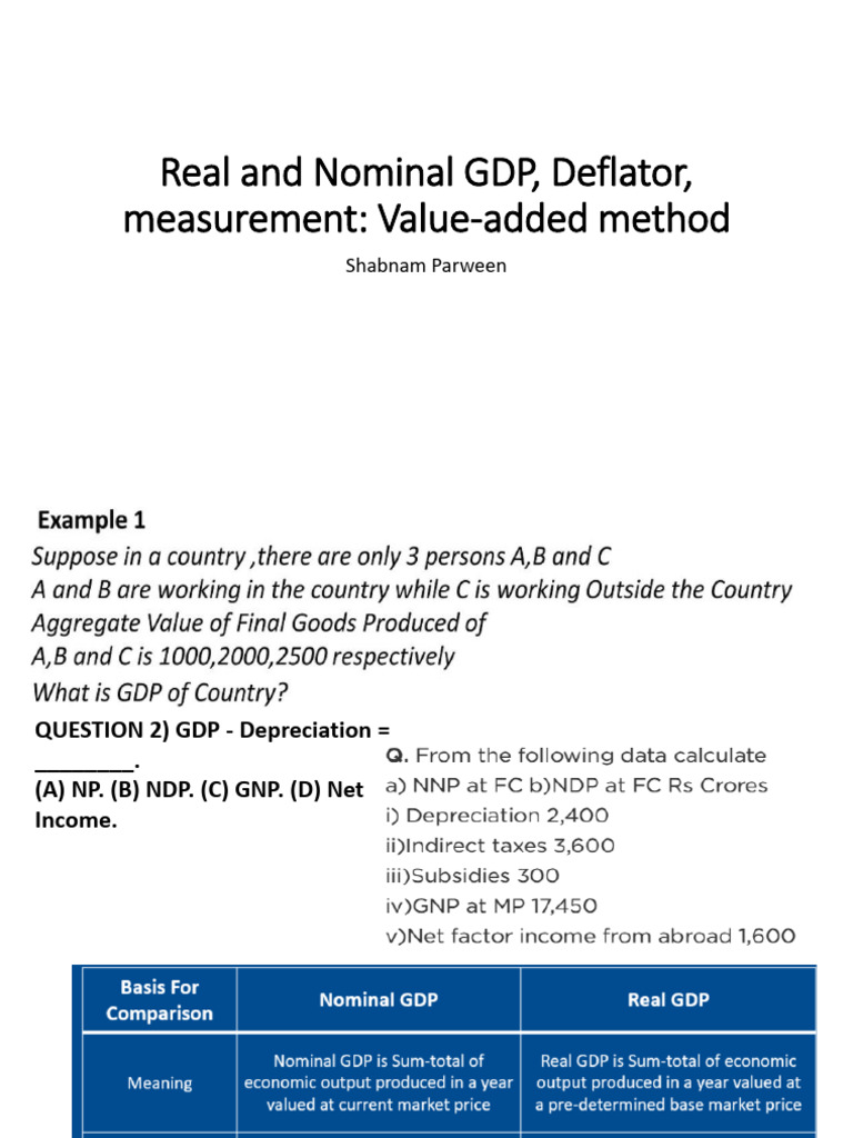 Understanding GDP: Real vs Nominal | PDF | Gross Domestic Product ...