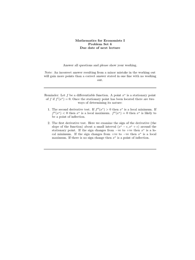 Math Problem Sheet 6-MFE | PDF | Mathematical Analysis | Calculus