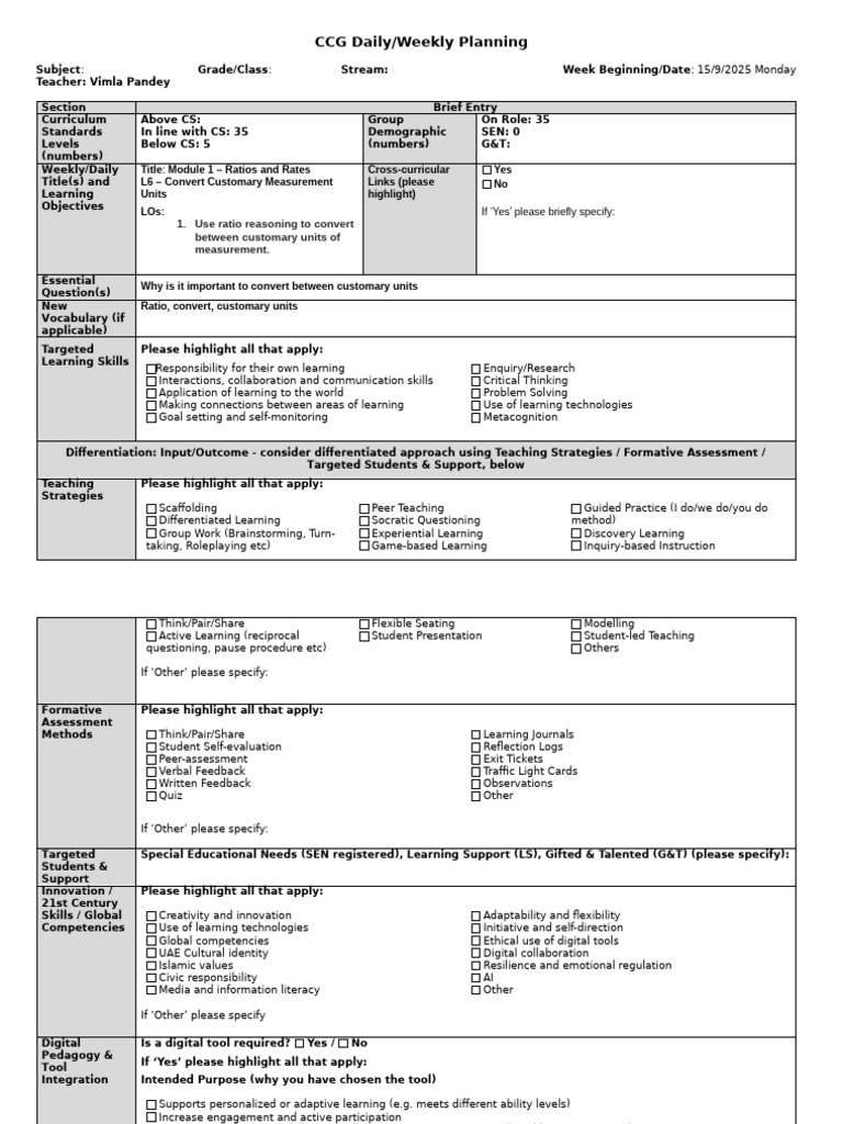 Lesson Plan Gr 6- Ls 1-6 | PDF | Learning | Educational Technology