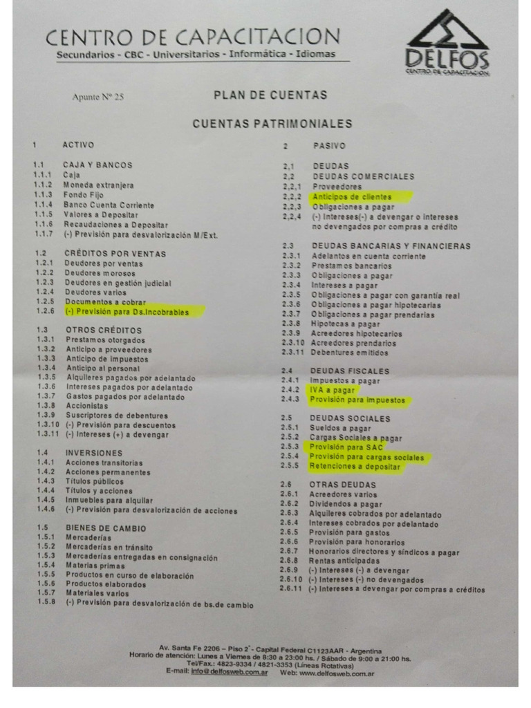 Plan de Cuentas Apunte Nro.25 (1) | PDF