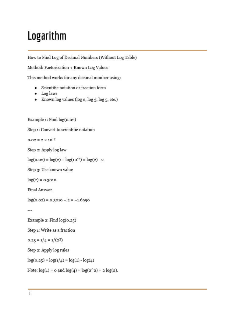 Logarithm | PDF