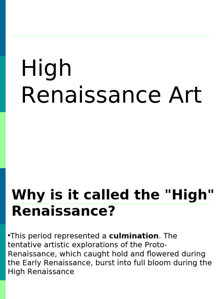 High Renaissance Art Overview and Techniques | PDF | Michelangelo ...
