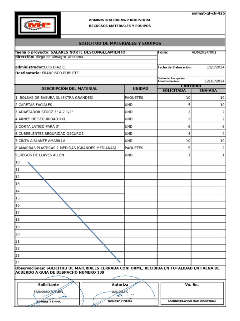 Solicitud - de - Material - MYP 1 | PDF