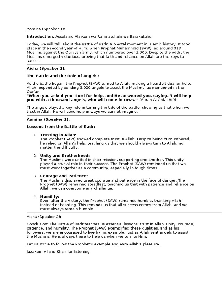 Aqaaid Work About The Battle of Badr | PDF