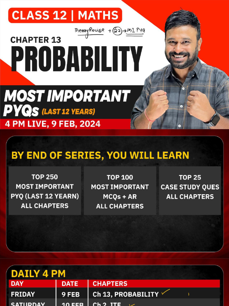 CH 13 Probability Most Imp Notes | PDF