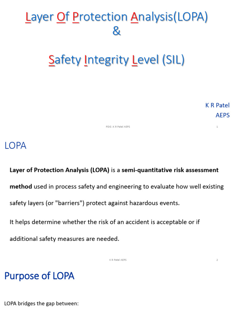 Understanding LOPA and SIL in Safety Analysis | PDF | Safety | Systems ...