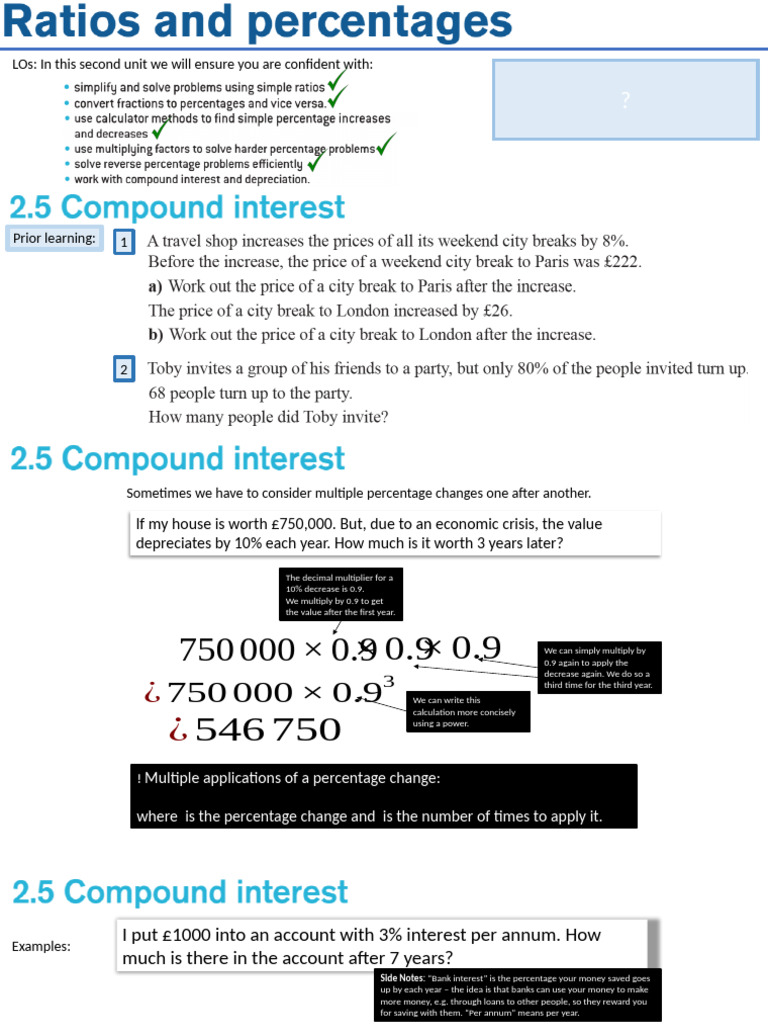 2.5 Compound Interest | PDF | Percentage | Interest