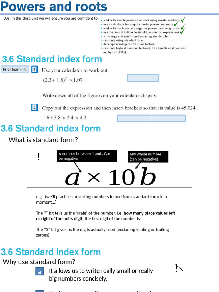 Understanding Standard Form in Mathematics | PDF | Numbers | Arithmetic