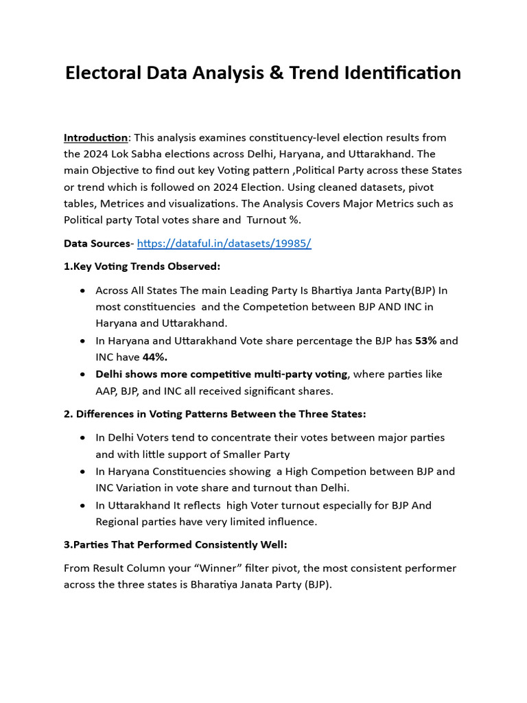 2024 Election Trends in Delhi, Haryana, Uttarakhand | PDF | Voting ...