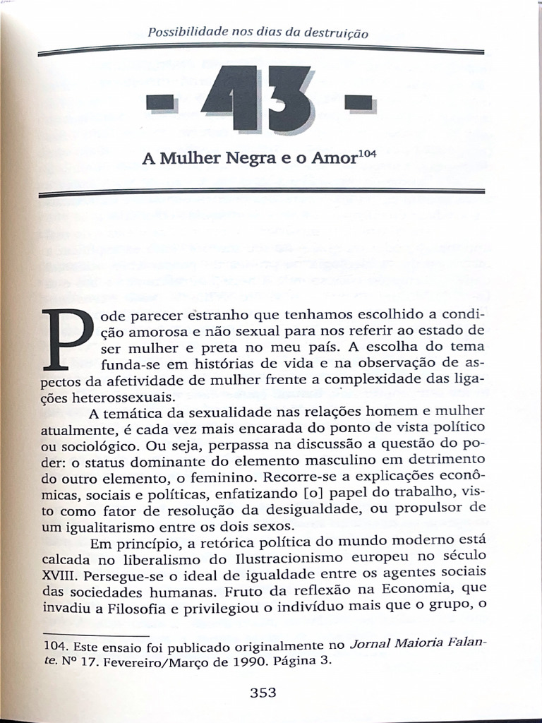 Beatriz Nascimento _mulher Negra e o Amor | PDF