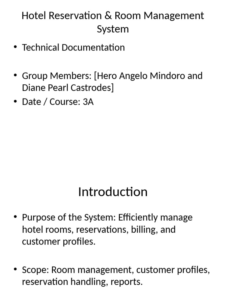 Hotel_Reservation_System_Presentation | PDF