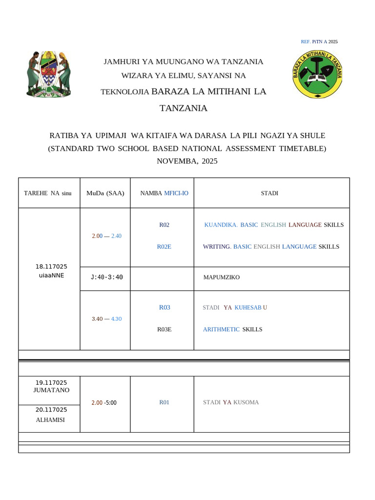 Stna - Timetable - 2025 (1) - 1 | PDF