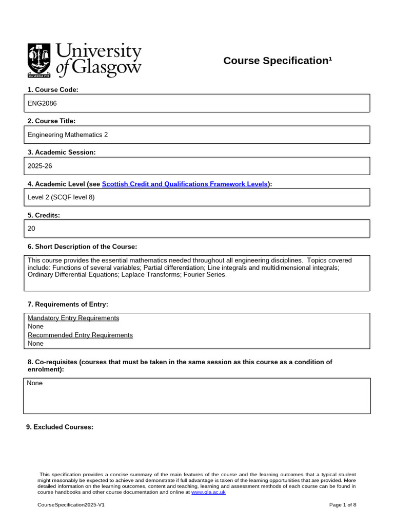 ENG2086 Engineering Mathematics 2 | PDF | Differential Equations | Laplace Transform