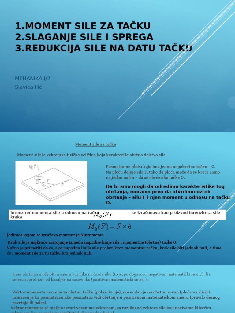 Moment Sile, Spreg Sila | PDF