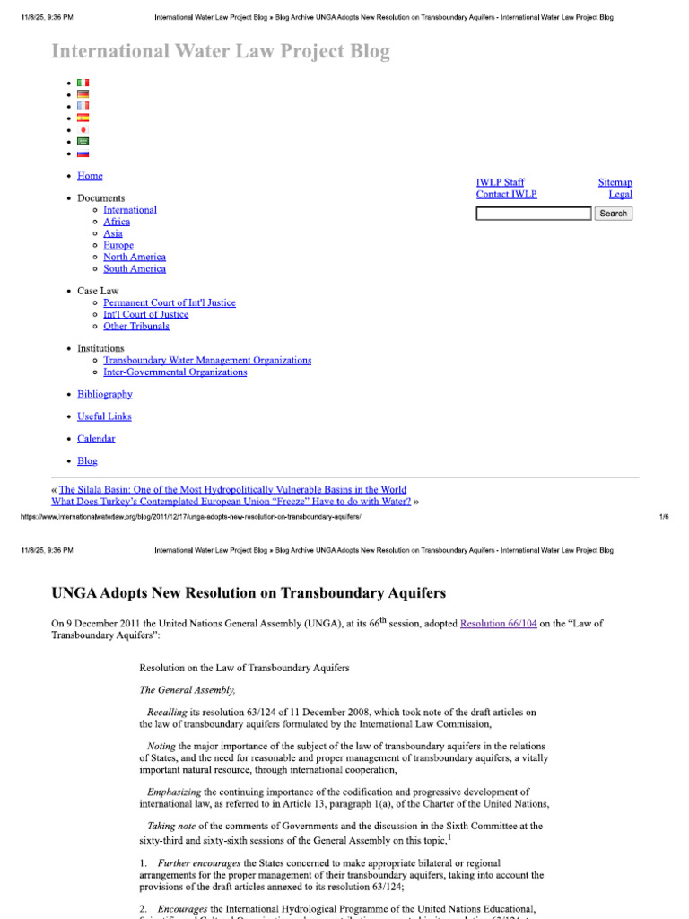 International Water Law Project Blog ... - International Water Law ...