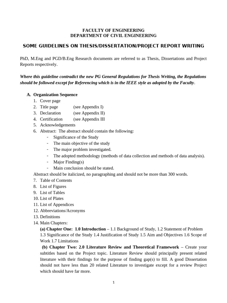 Thesis Writing Guidelines for Civil Engineering | PDF | Thesis | Plagiarism