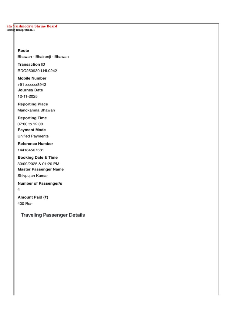 Shri Mata Vaishno Devi Shrine Board 3 | PDF