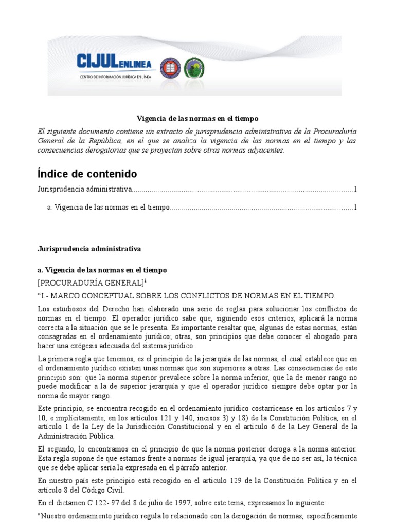 1125-Vigencia de Las Normas en El Tiempo | PDF | Legislación | Ley ...