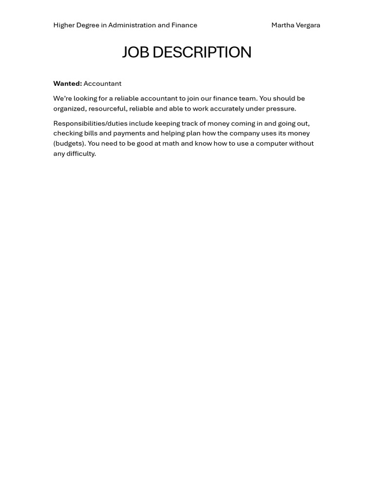 Job Description | PDF