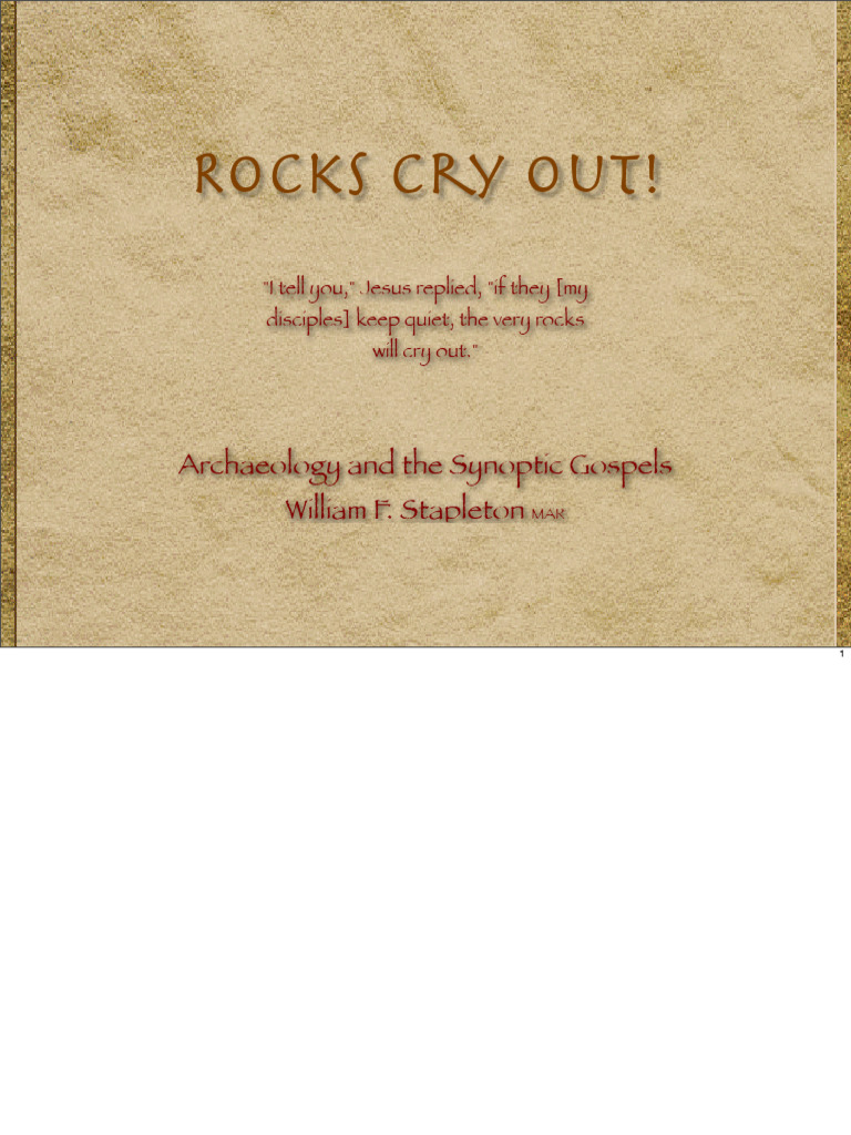 4. Rocks_Cry_Out | PDF | Gospel Of John | Jesus