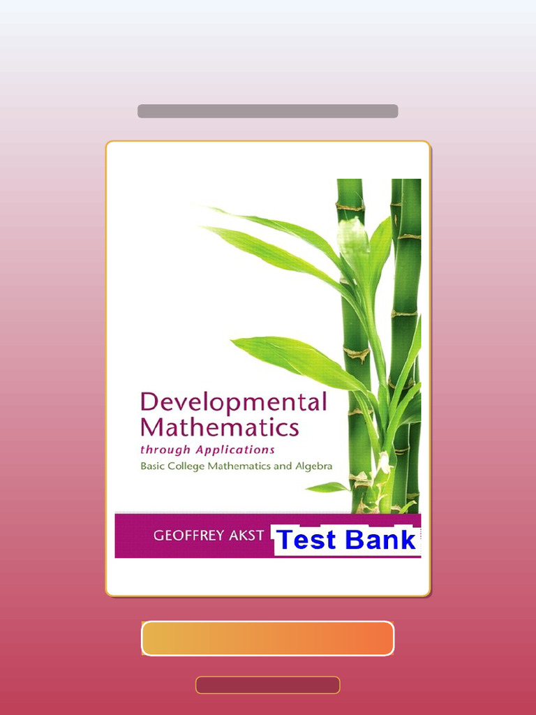 Developmental Mathematics Through Applications 1st Edition Akst Exam ...