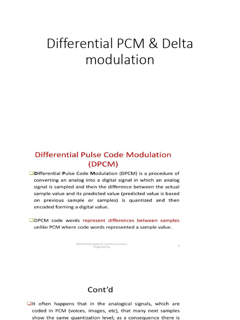 L2-Differential PCM & Delta Modulation | PDF