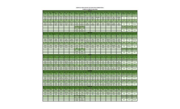 Jadwal Pengawas Pas 2023-2024-1 | PDF