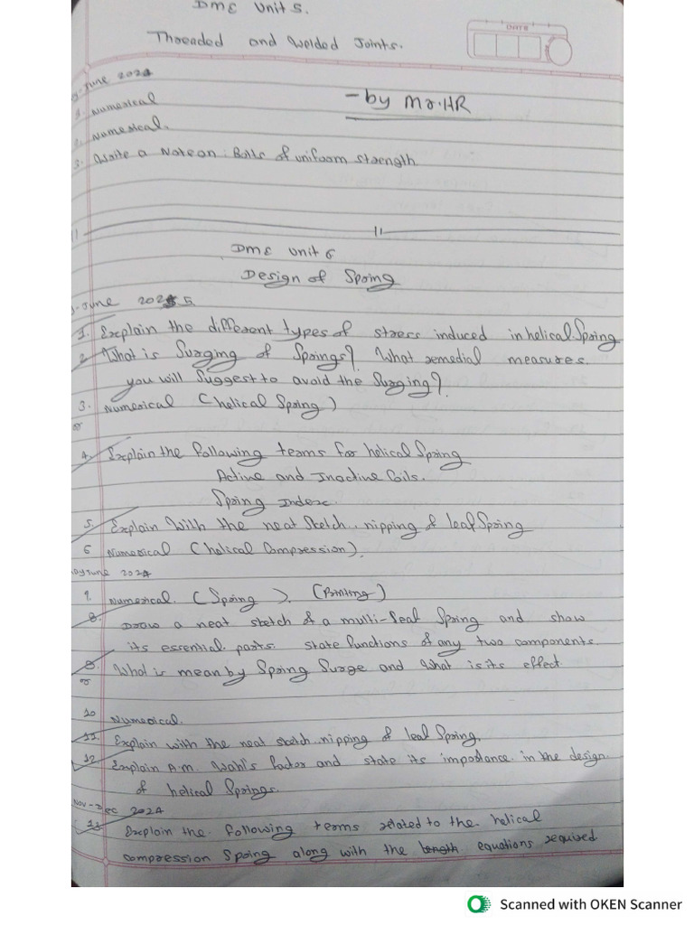 Dme Unit 6 Imp Theory Questions With Answer by MR - HR | PDF