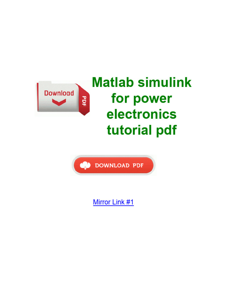 Matlab Simulink for Power Electronics Tutorial PDF | PDF