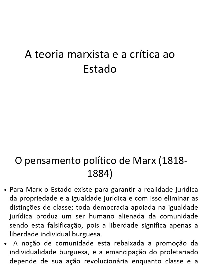 A Teoria Marxista e a Crítica Ao Estado.pptx_20251117_161030_0000 | PDF ...