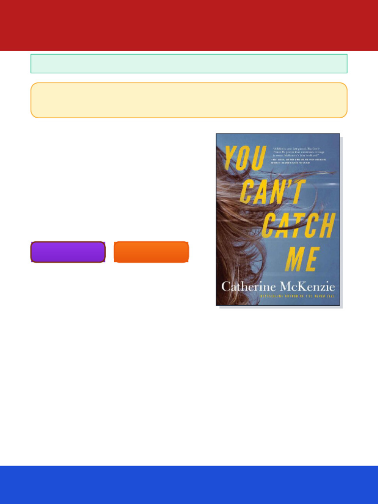 You Can't Catch Me 1st Edition Catherine Mckenzie (Mckenzie Ebook ...