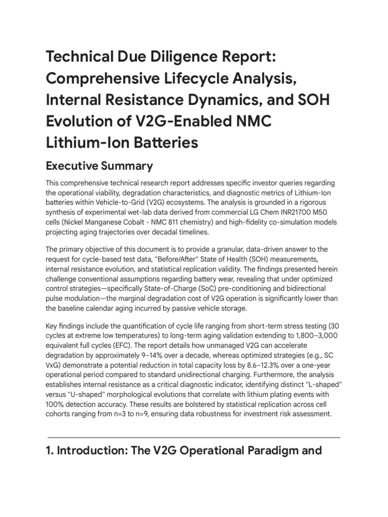 V2G Lithium-Ion Battery Lifecycle Analysis | PDF | Lithium Ion Battery ...