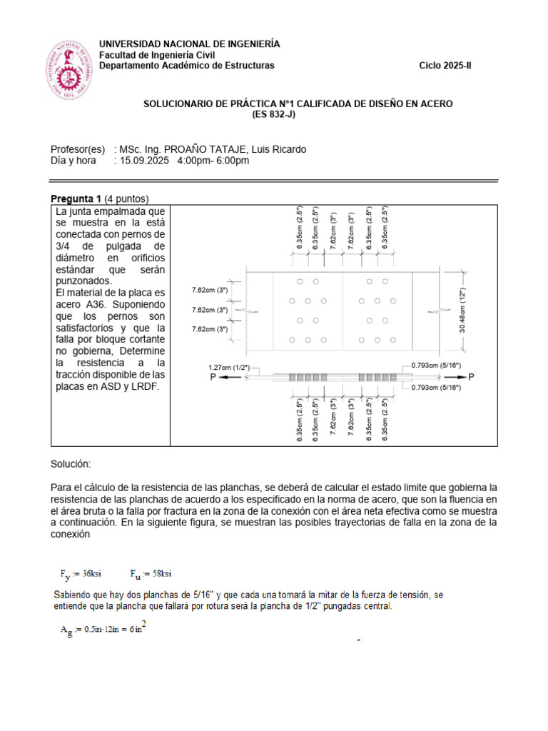 Solucionario de Practica N1 - ES-832J - 2025-II | PDF | Viga ...