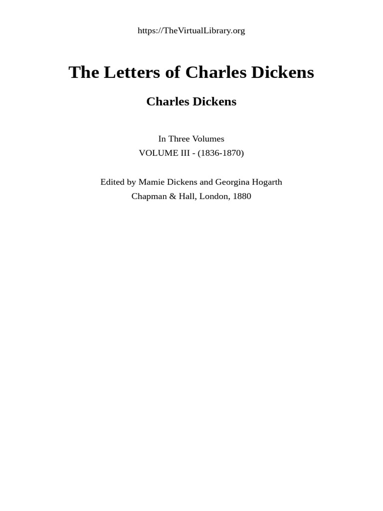 The Letters of Charles Dickens - Charles Dickens - Vol 3 - PDF.pdf ...