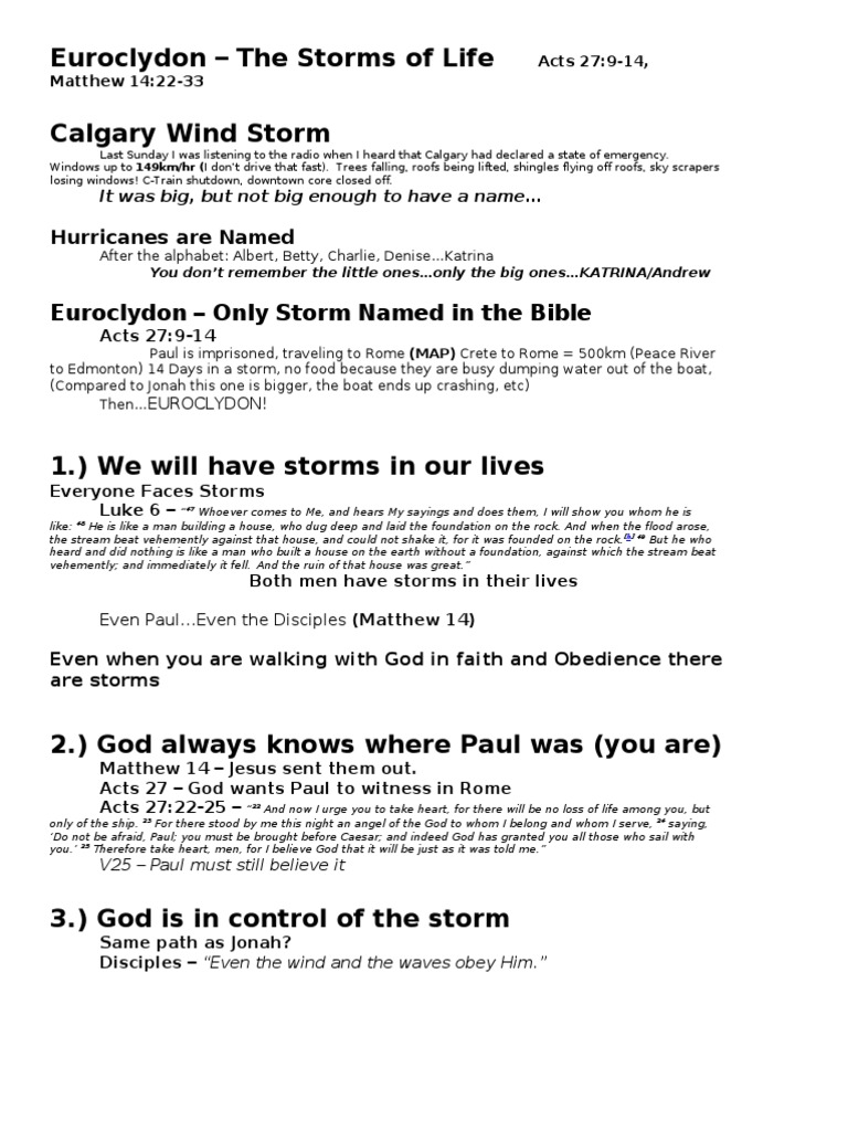 Euroclydon: Navigating Life's Storms | PDF | Tropical Cyclones ...