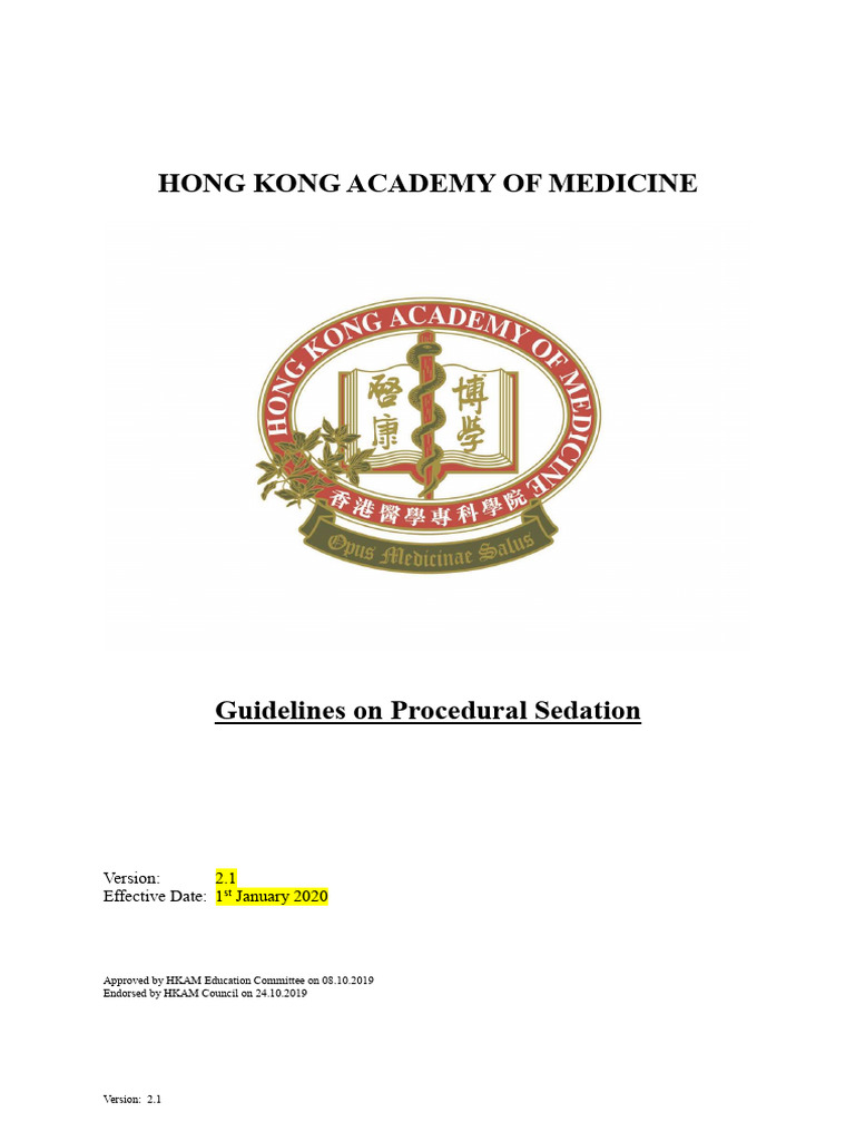 Guidelines on Procedural Sedation | PDF | Anesthesia | Monitoring ...