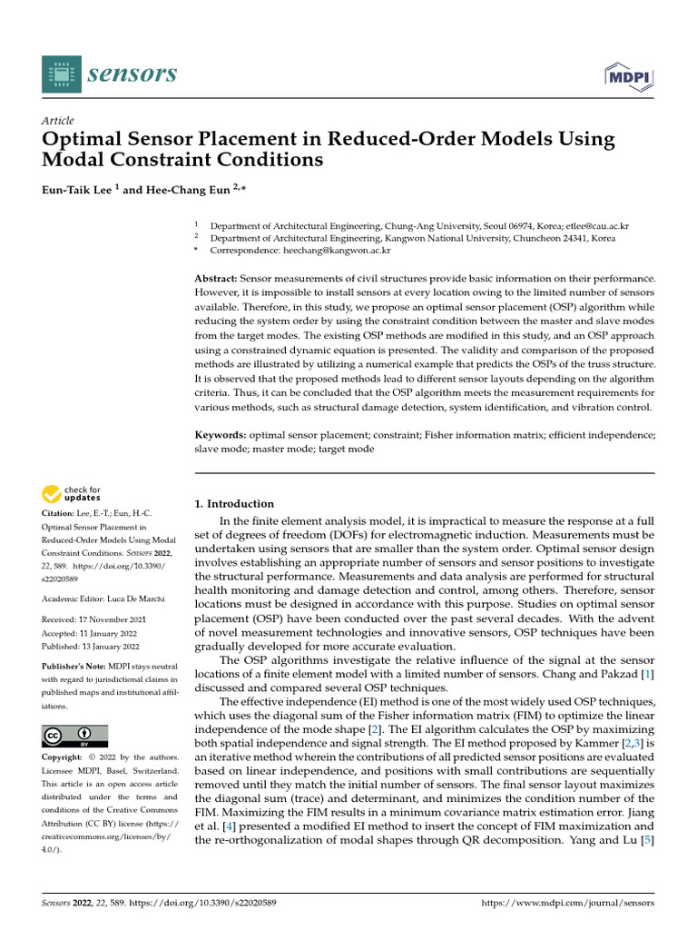 5 - Optimal Sensor Placement in Reduced Order Models Usin Modal ...