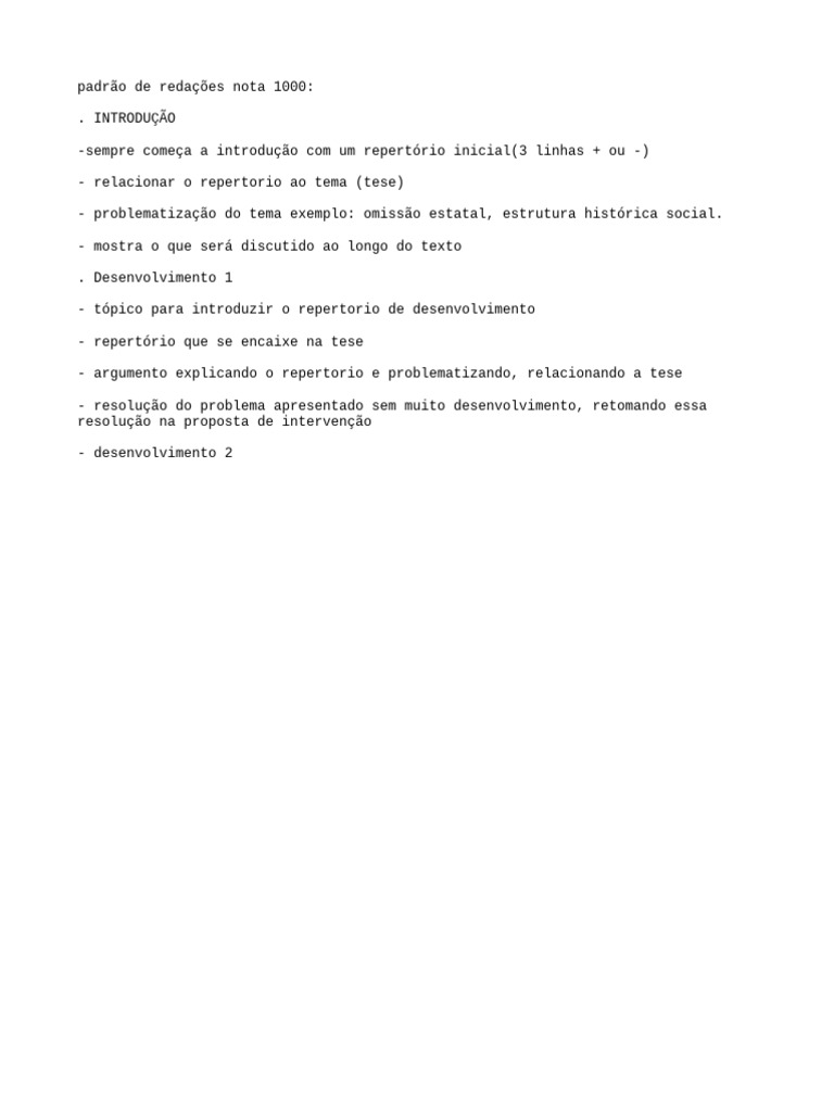 Padrão de Redações Nota 1000: Guia Completo | PDF