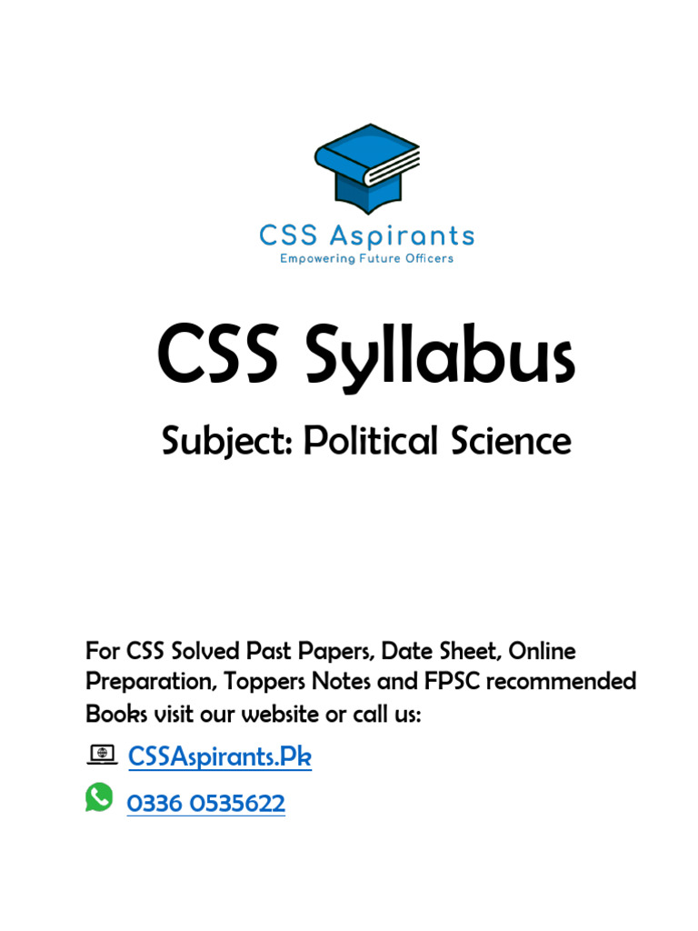 Political Science CSS Syllabus | PDF