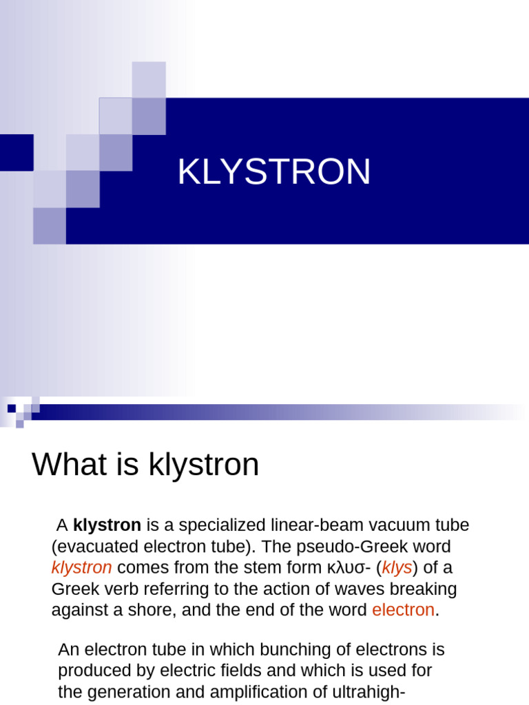 Klystron | PDF | Radio Technology | Electrical Components