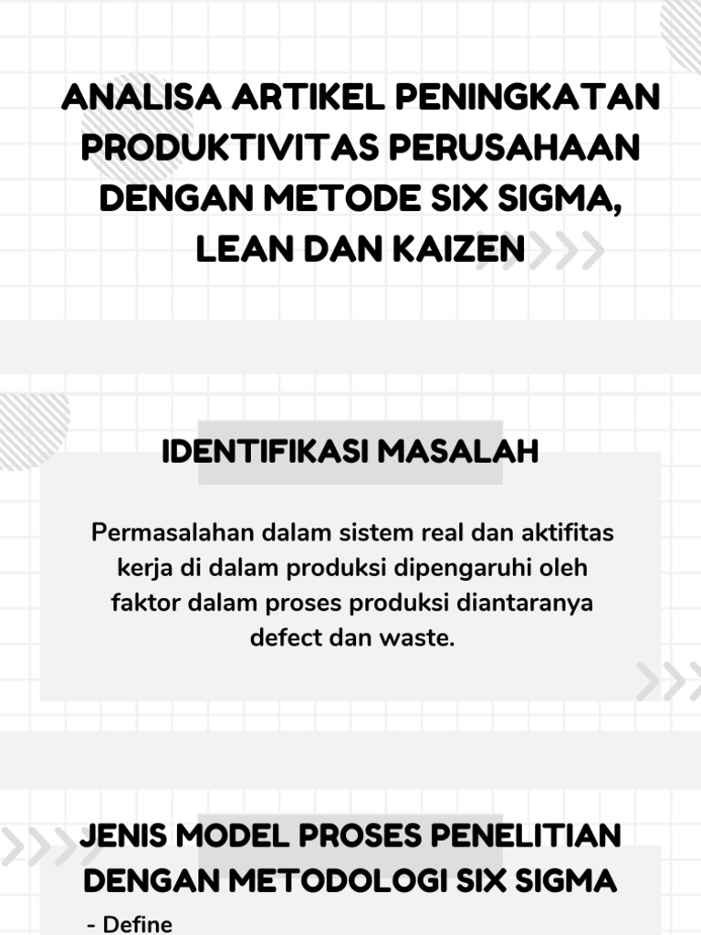 Analisa Artikel Peningkatan Produktivitas Perusahaan Dengan Metode Six ...