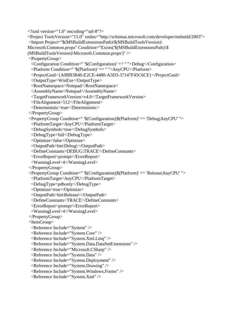 Notepad Project Configuration File | PDF