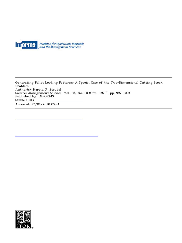 Pallet Loading Patterns Optimization | PDF | Algorithms | Mathematical ...