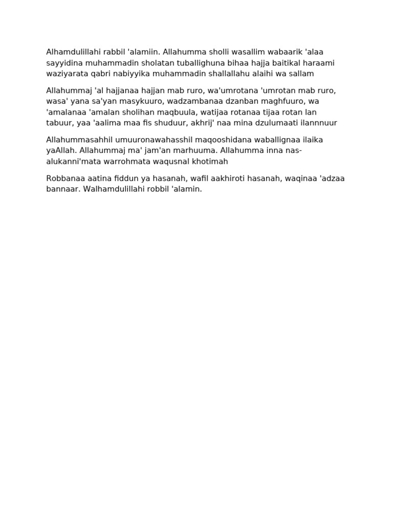 Doa Pulang Umroh | PDF