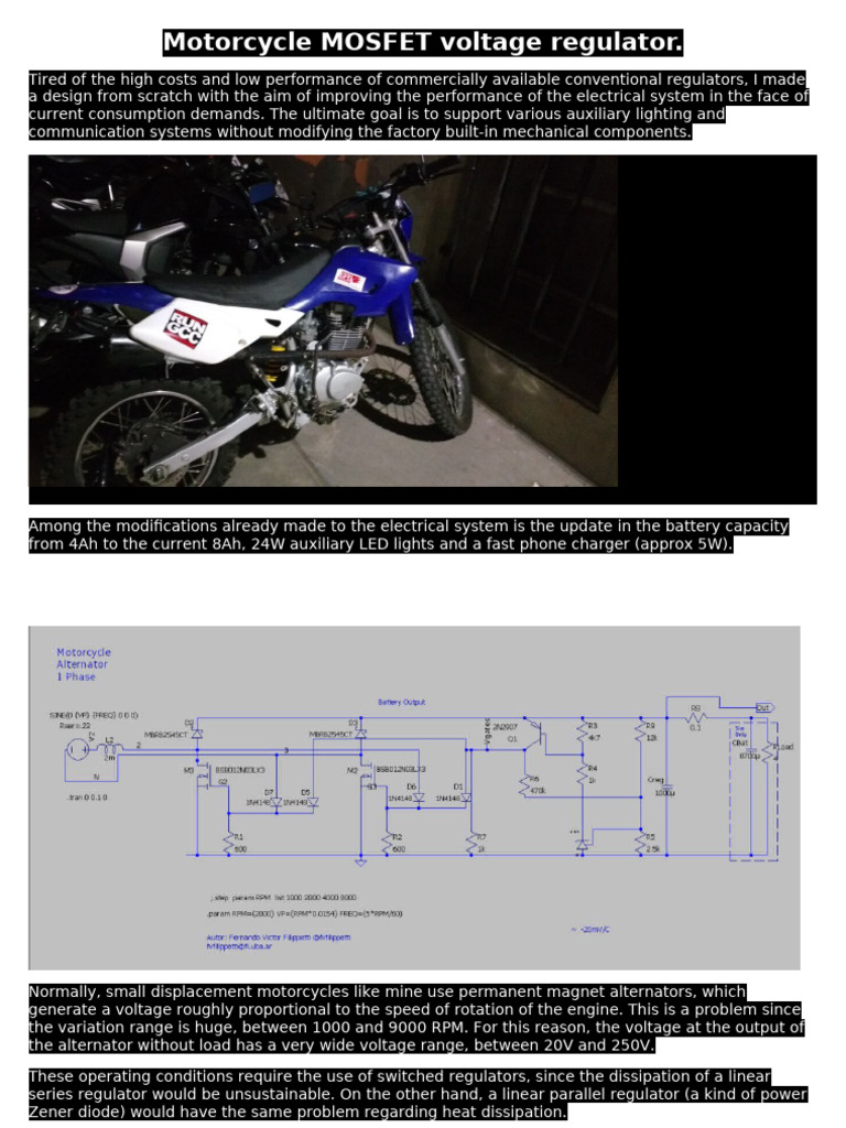 Custom Motorcycle MOSFET Regulator Design | PDF | Rectifier | Mosfet