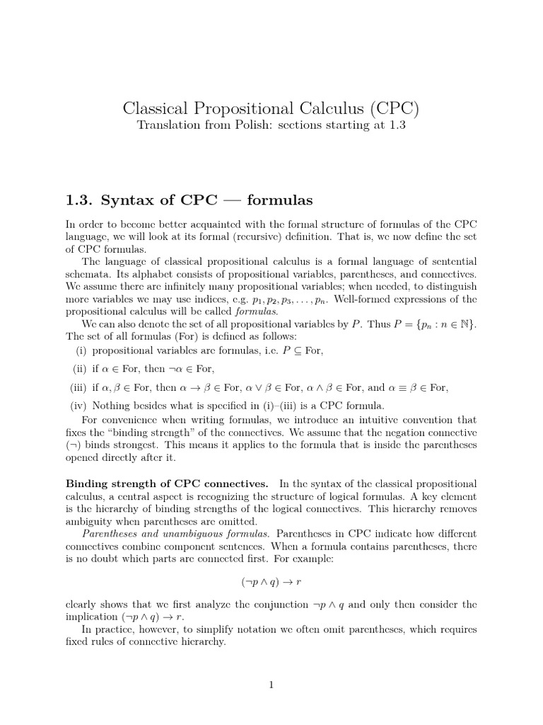 Lecture 1 Propositional Logic | PDF | Interpretation (Logic) | If And ...