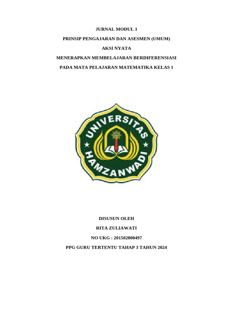 Jurnal Pembelajaran Modul 1 | PDF