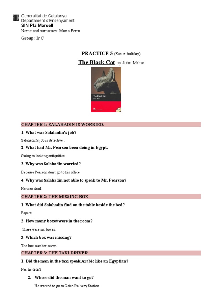PRACTICE 5 The Black Cat | PDF | Saladin | Violence